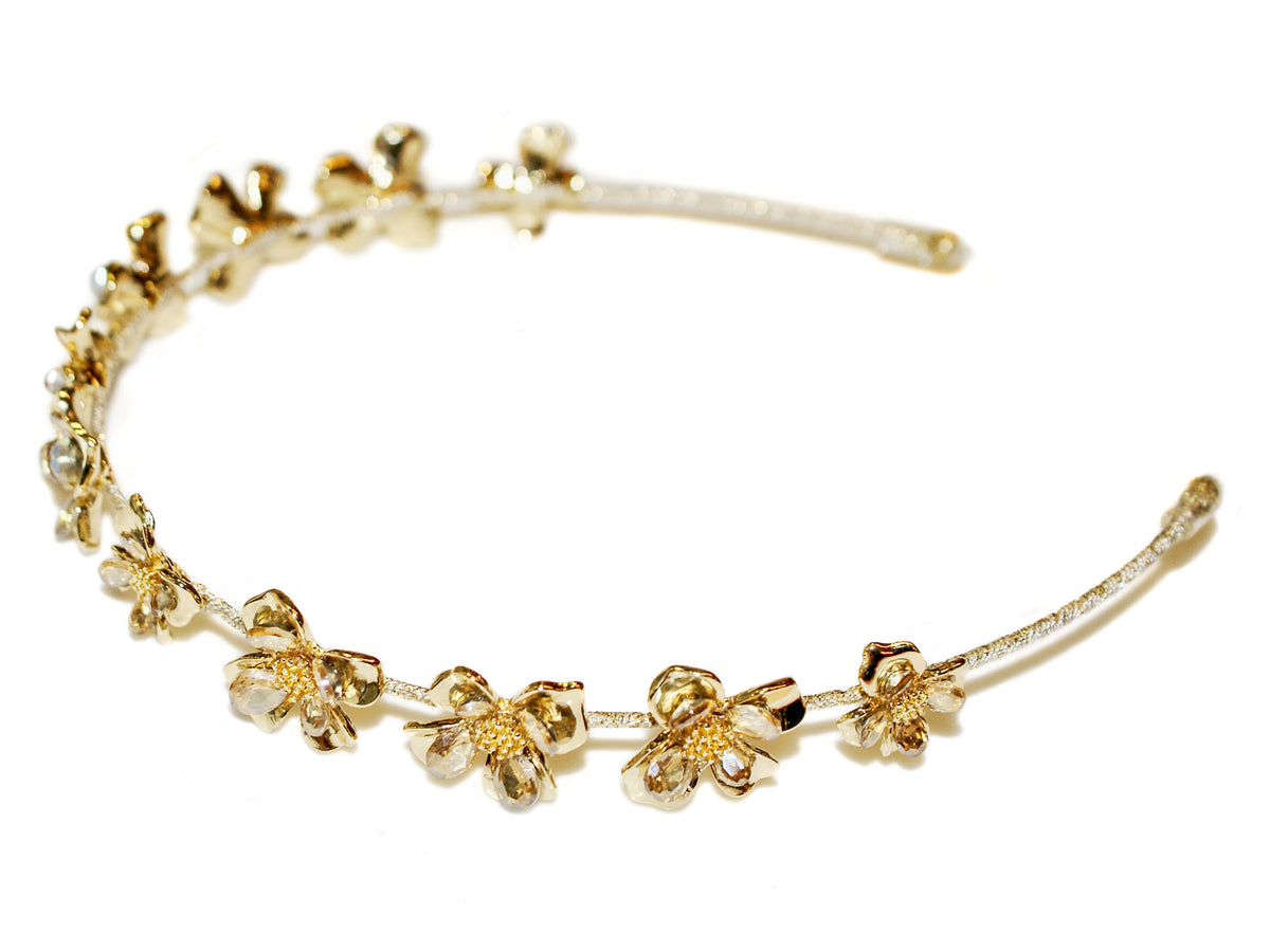 Buy Antheia Gold Flower Alice Band - Gold Online & Wholesale – Hepburn ...