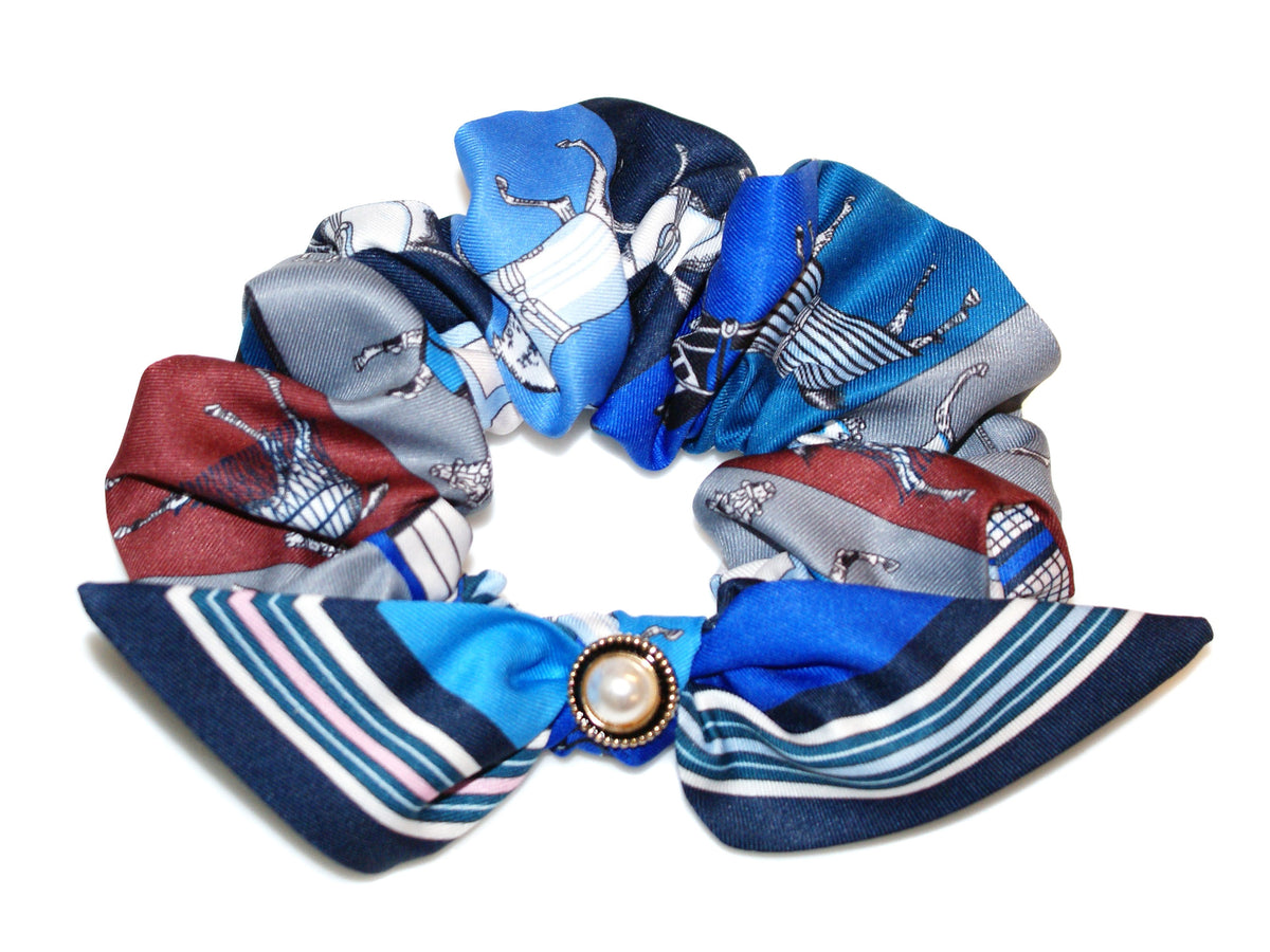 Buy Equus Pearl Button Scrunchie - Blue-Grey Online & Wholesale ...